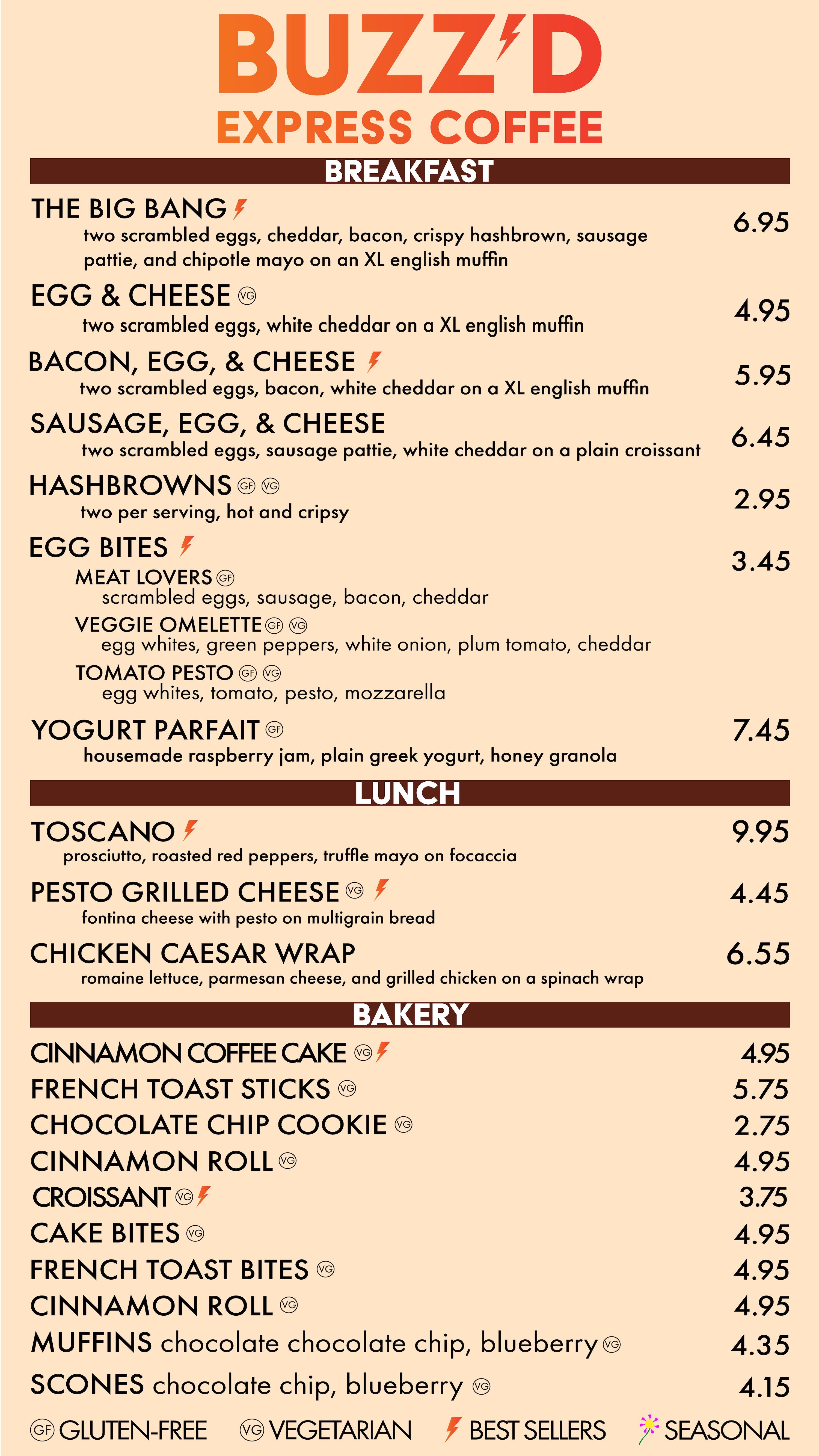 Menu– Buzz'd Express Coffee